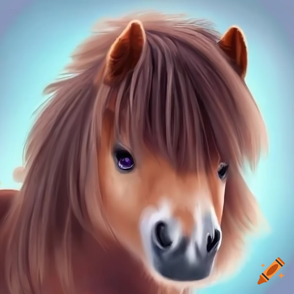 Fluffy realistic pony with symmetrical features on Craiyon