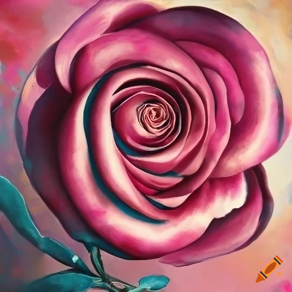 Rosa abstracta vintage en tonos rosas apagados on Craiyon