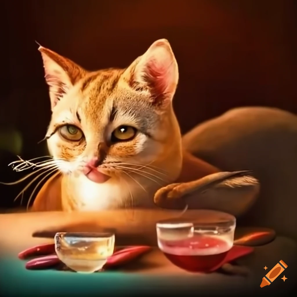 Animals enjoying a happy hour on Craiyon