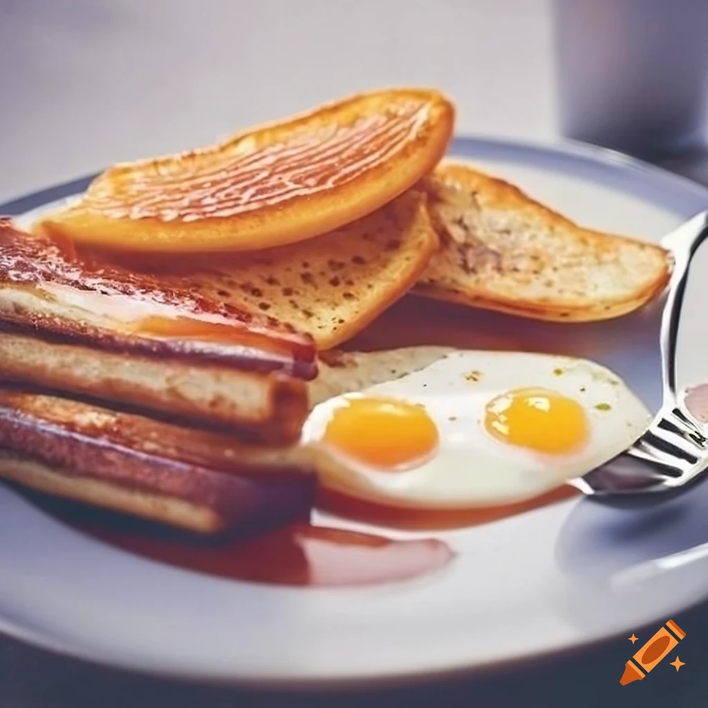 American breakfast on a plate on Craiyon