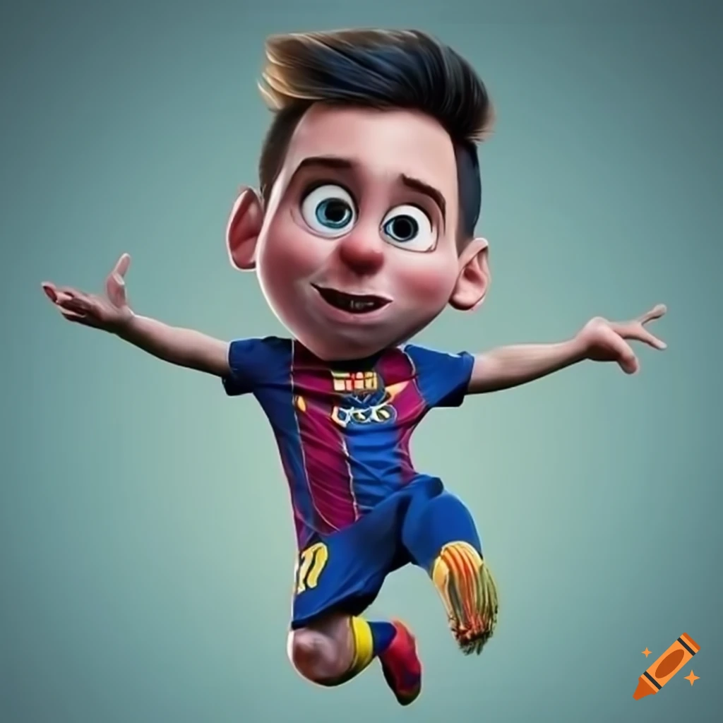 Lionel messi depicted as a pixar character on Craiyon