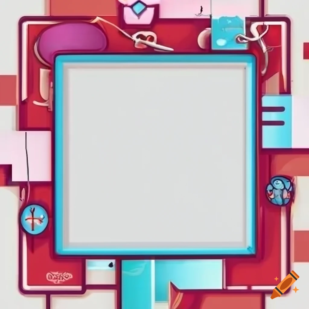 Hospital medical medicine design in 2d square border frame on Craiyon