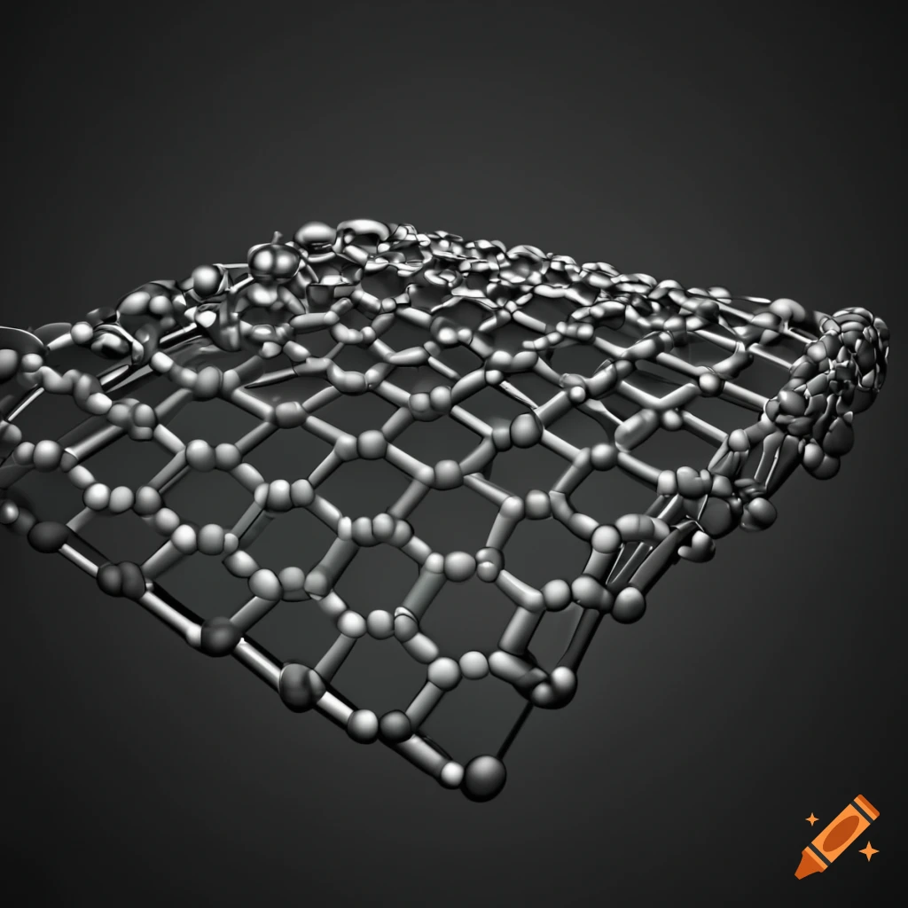 Zoomed 3d model of black and white graphene sheets in high definition ...