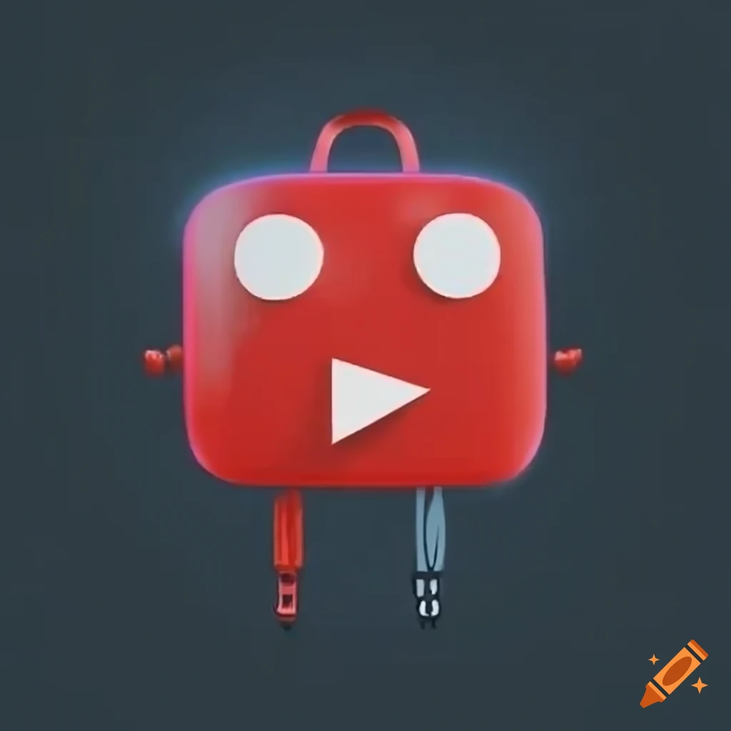 Youtube logo depicted as a bot on Craiyon
