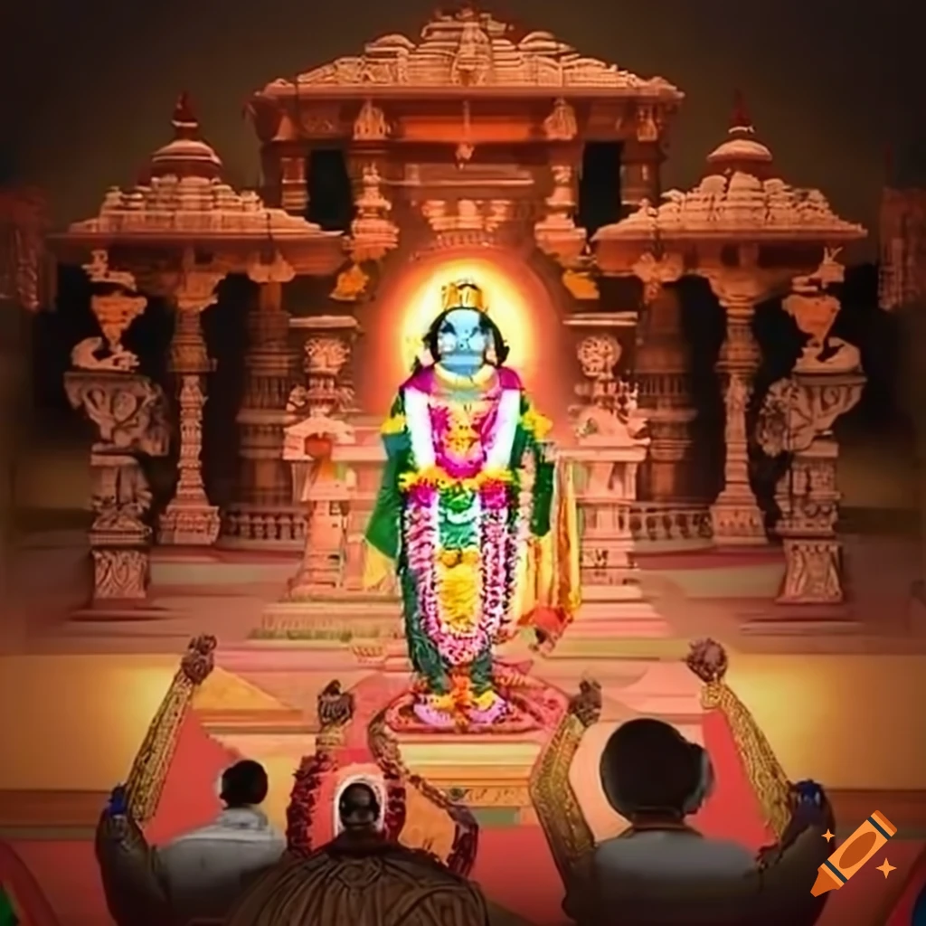 Grand inauguration of the Ram Mandir Temple with Lord Ram addressing a ...