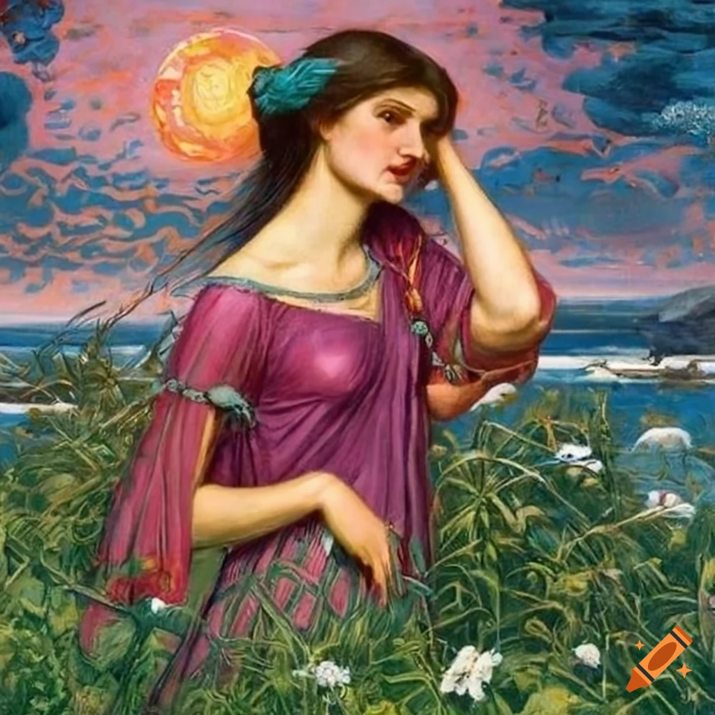 Painting of mythical ukrainian nyavka and an irish selkie with celtic ...