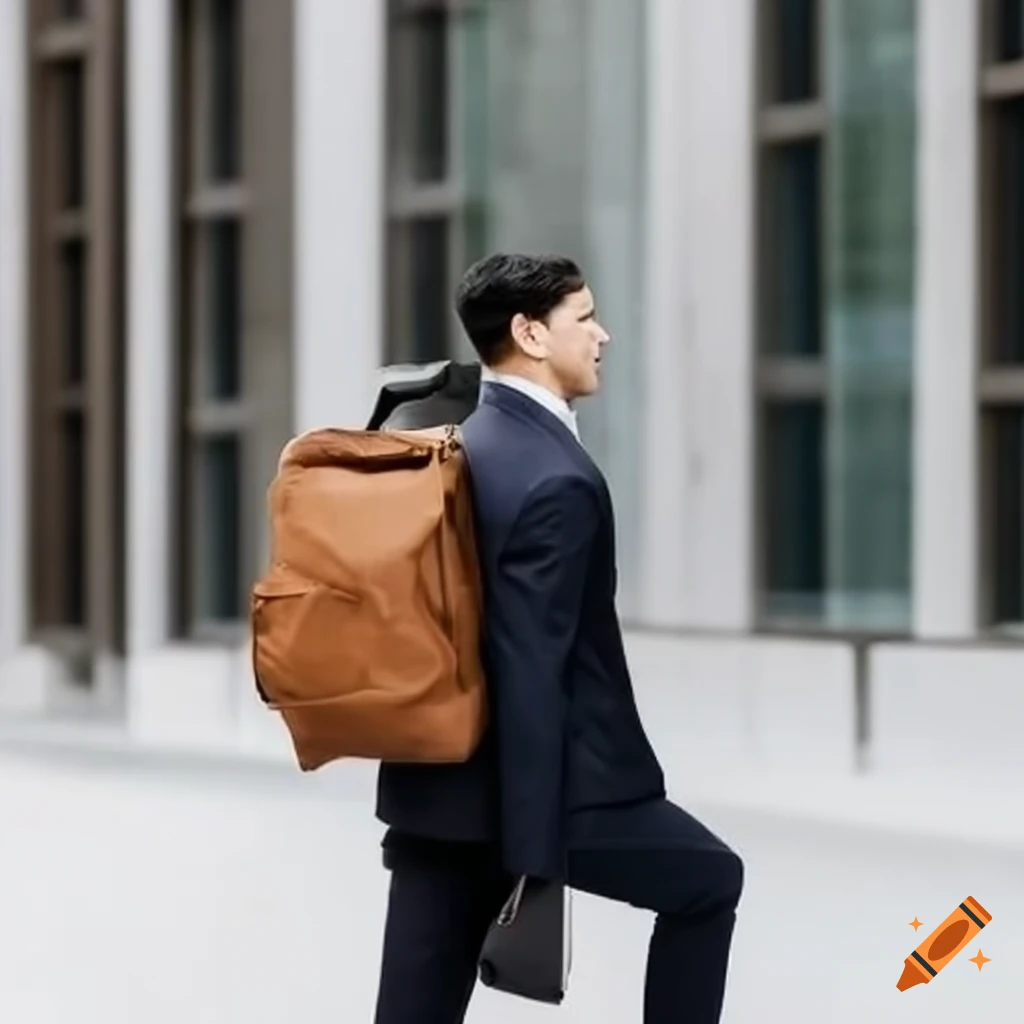 Sophisticated ceo with modern backpack for professional look on Craiyon