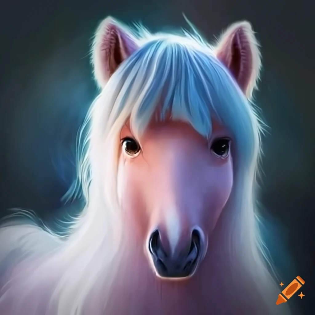 Fluffy realistic pony with symmetrical features on Craiyon