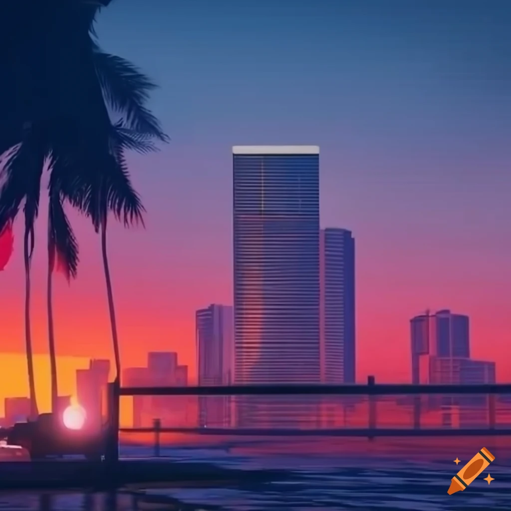 Gta 5 loading screen landscape with miami on Craiyon
