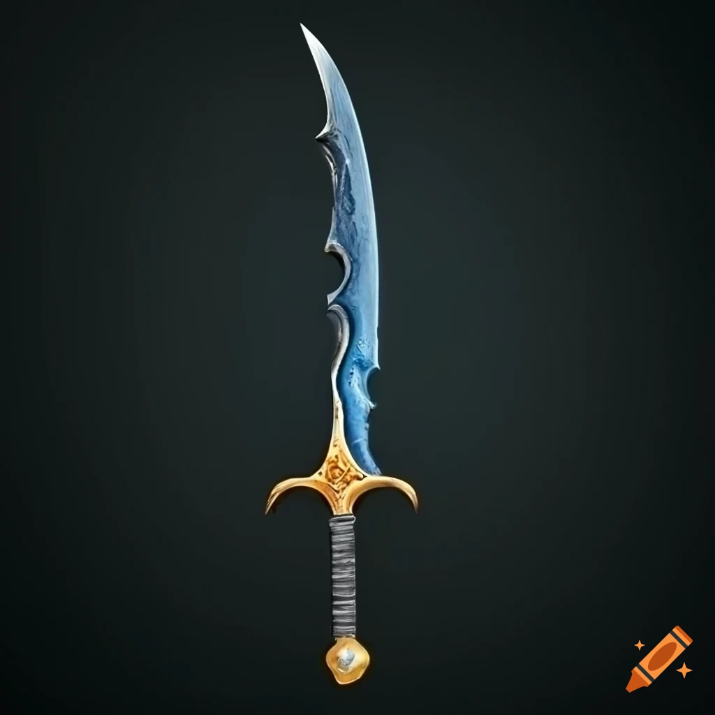 Magic curved fantasy sword on Craiyon