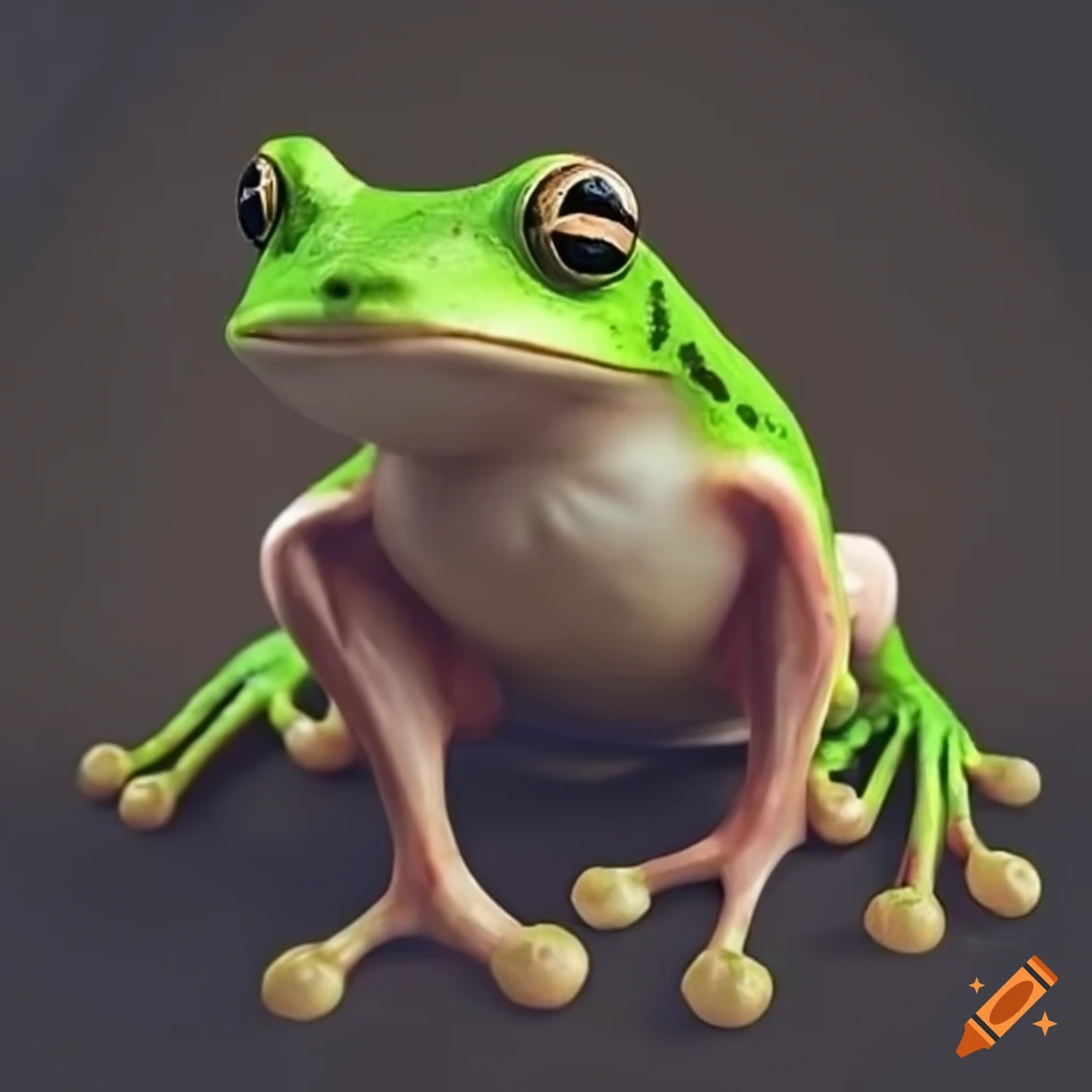 Realistic frog on Craiyon