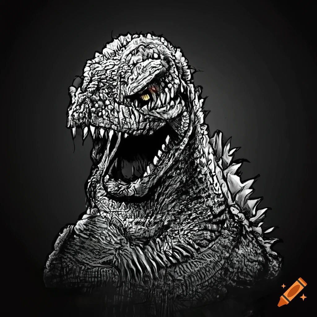 Four-dimensional depiction of godzilla on Craiyon