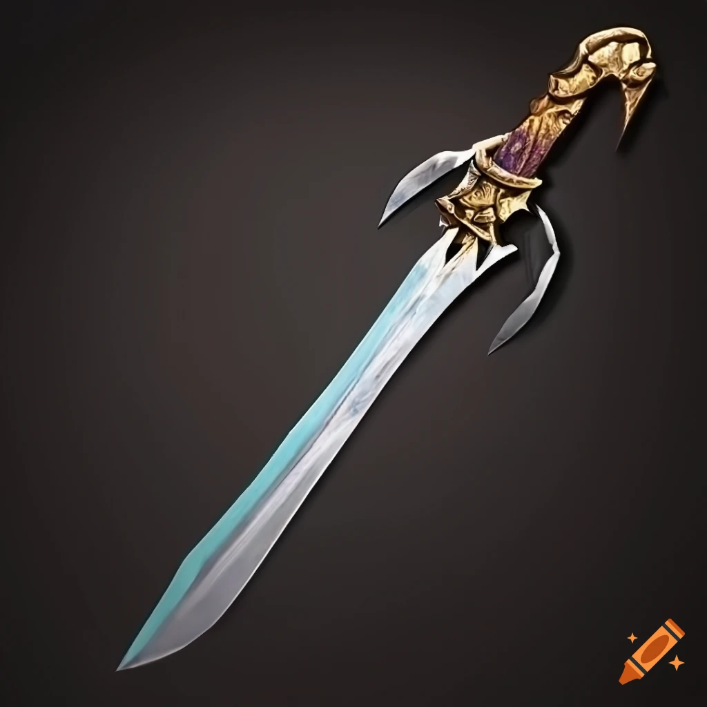 Mythic curved sword on Craiyon