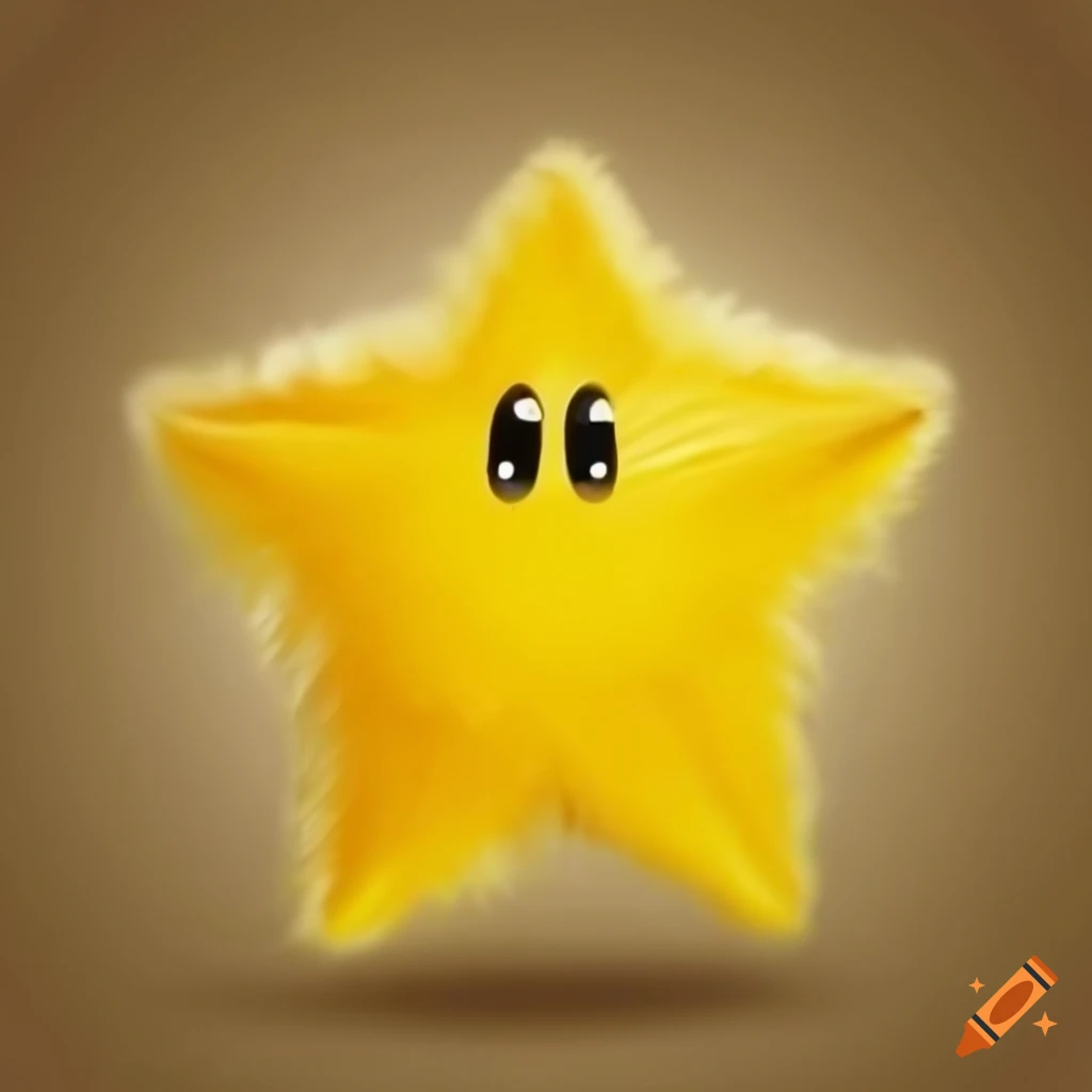 Cute yellow fluffy star on Craiyon