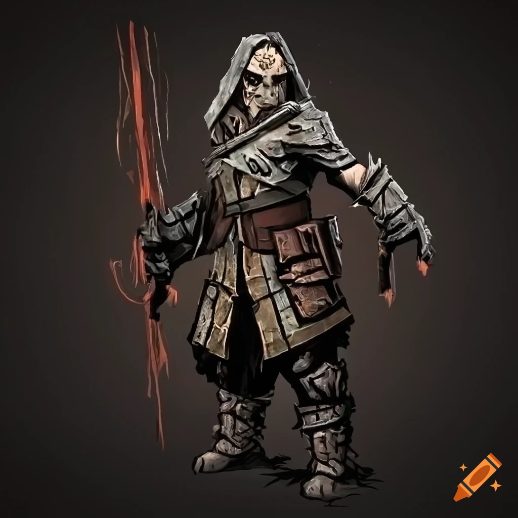 Dark fantasy 3d character concept art on Craiyon