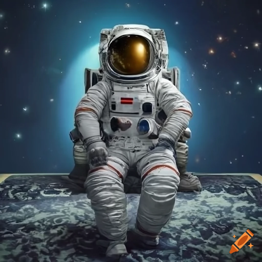 Turkey astronaut in space sitting on carpet on Craiyon
