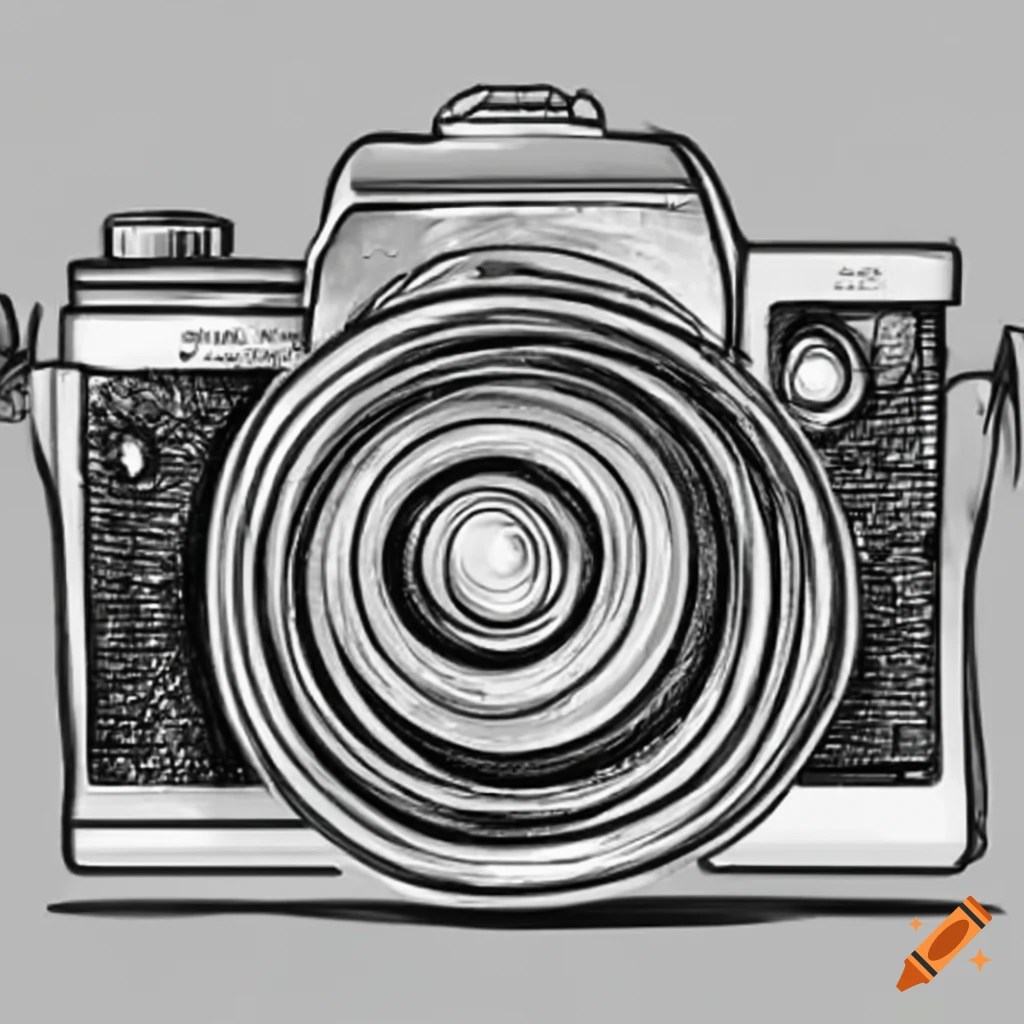 Photo camera drawing on Craiyon