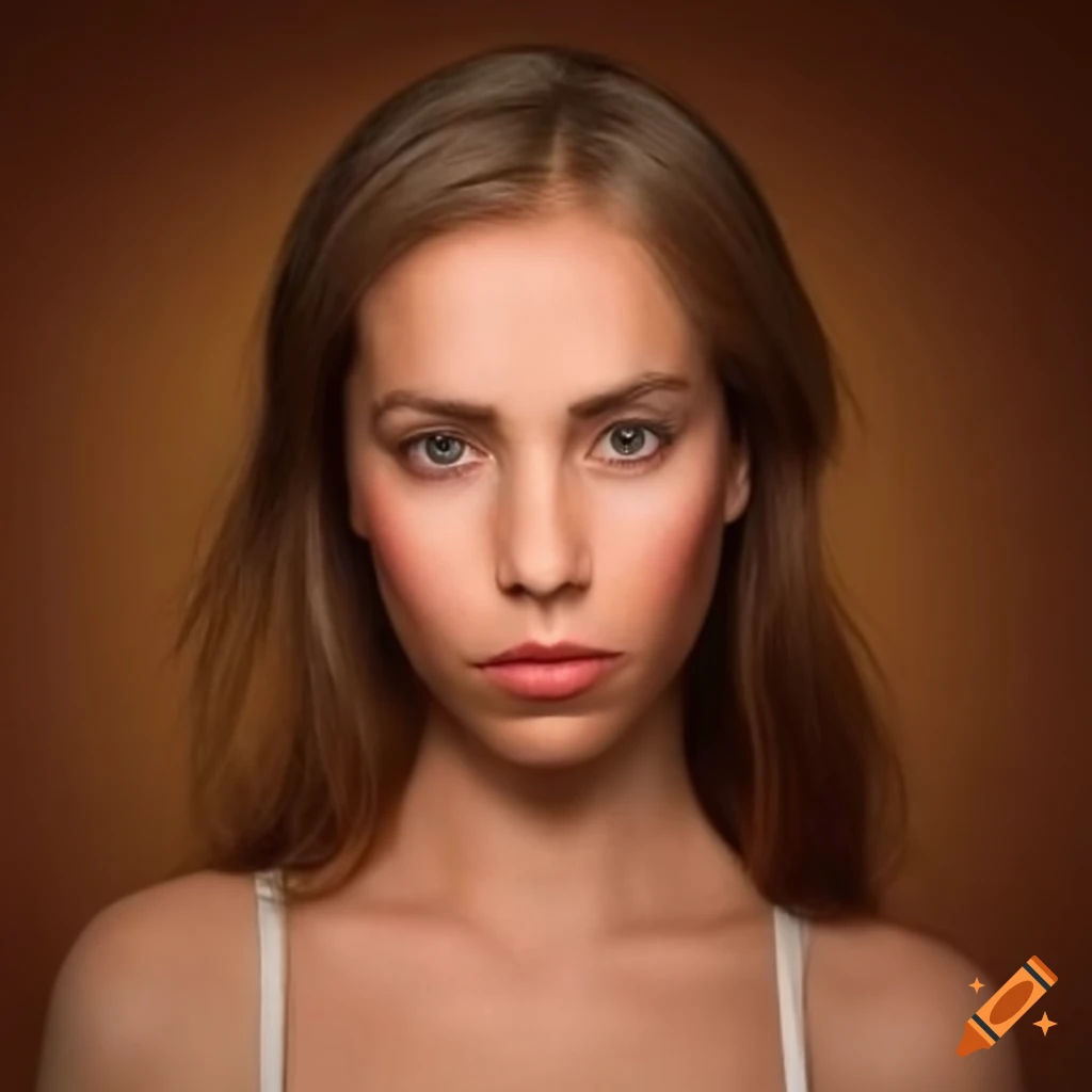 Portrait of american woman with a neutral expression on Craiyon