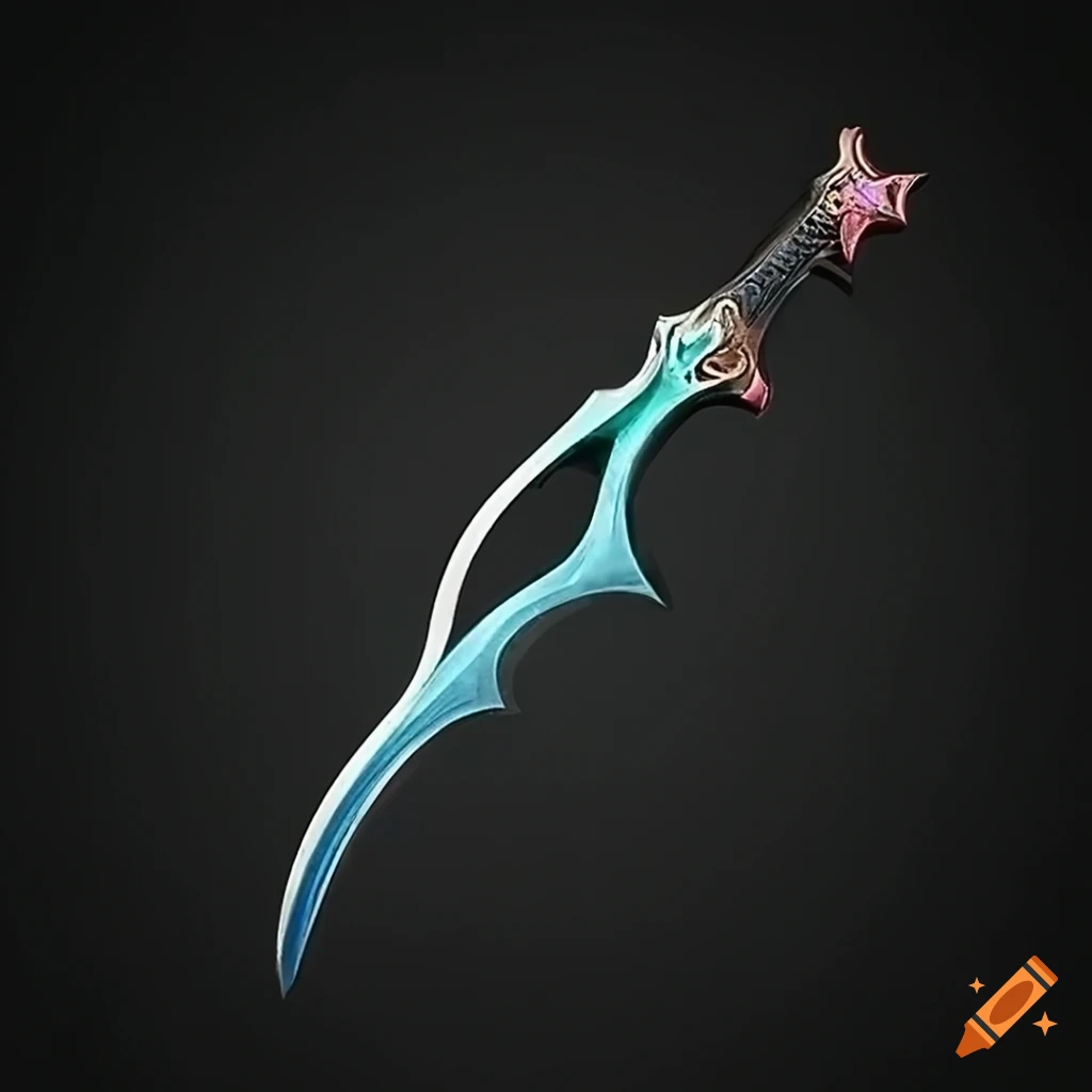 Magic curved fantasy sword on Craiyon