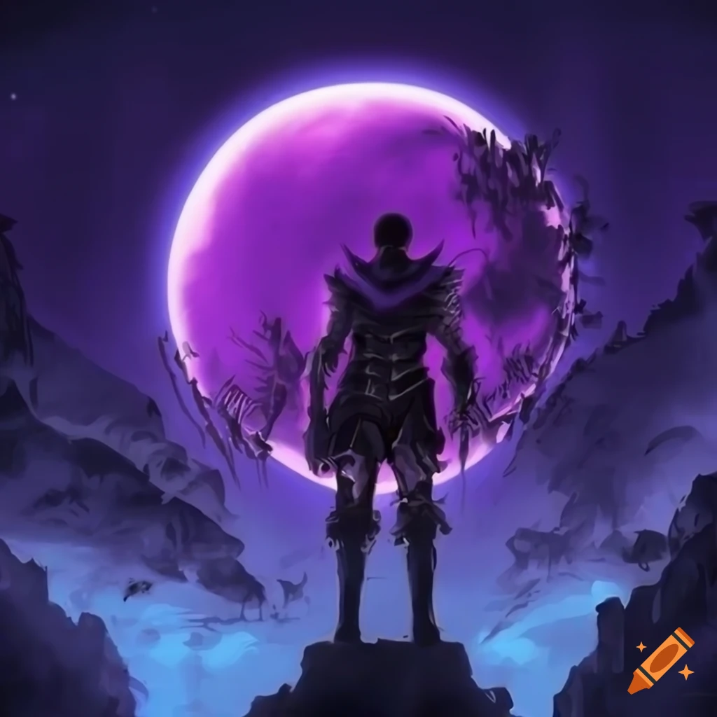 Guts character from Berserk in dark blue and purple colors 1920x1080 ...