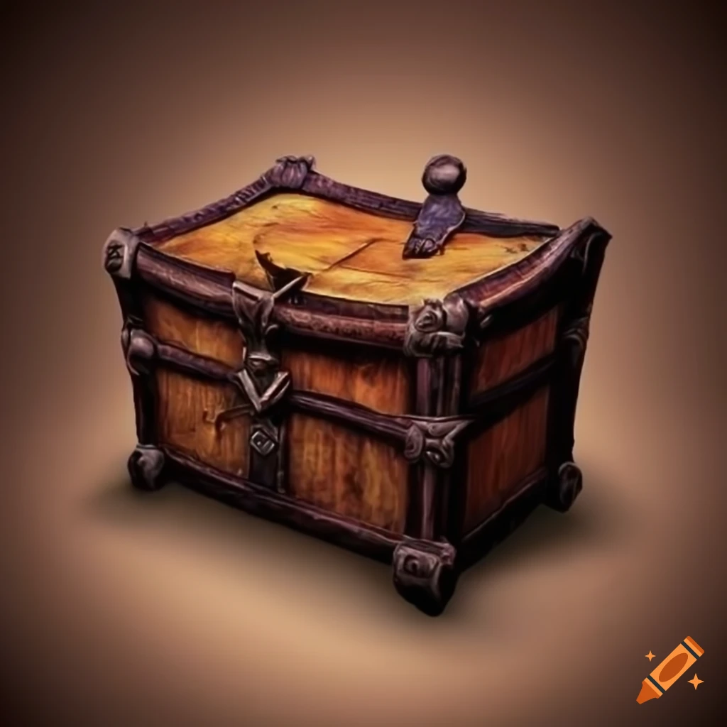 Old fantasy chest on Craiyon