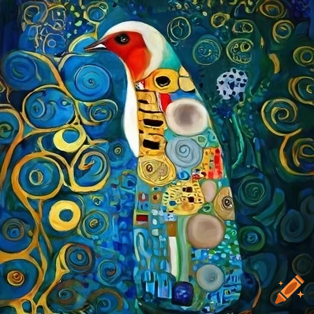 Gorgeous bird art inspired by gustav klimt on Craiyon