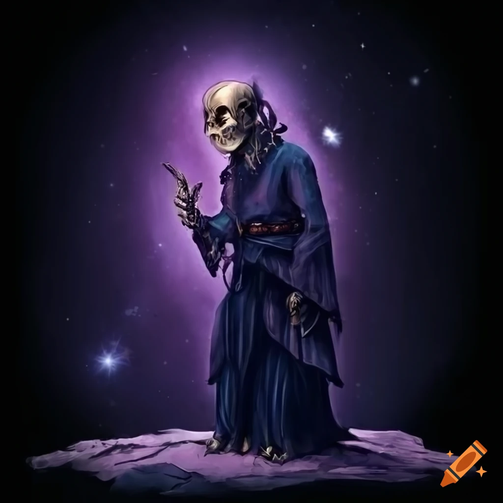 Skeleton wizard in the milky way on Craiyon