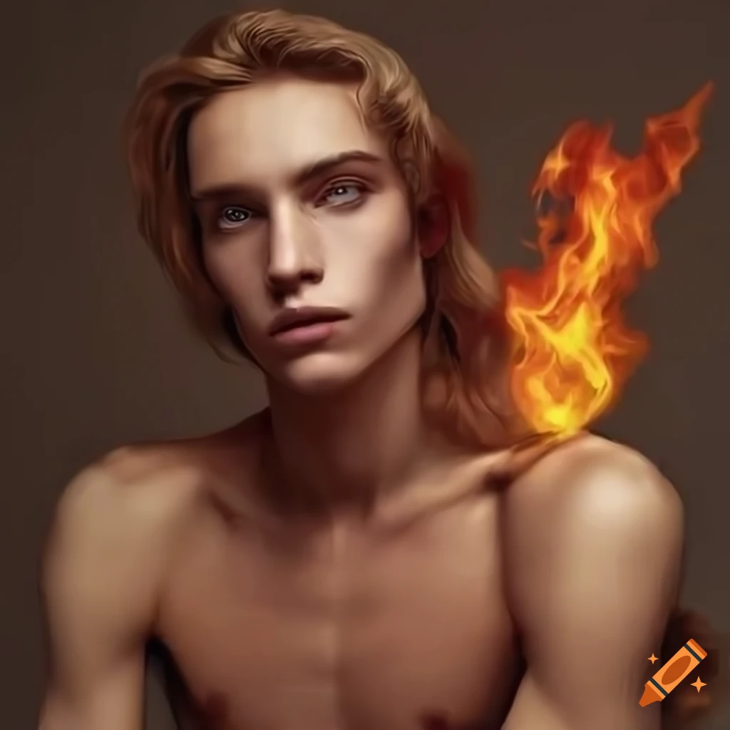 Best-selling D&D artwork of a beautiful young male fire mage with light ...