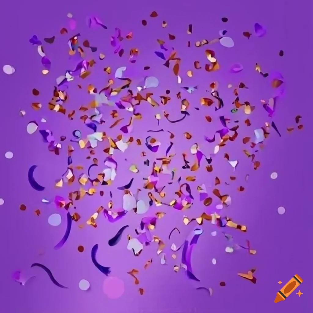 Confetti on violet background on Craiyon