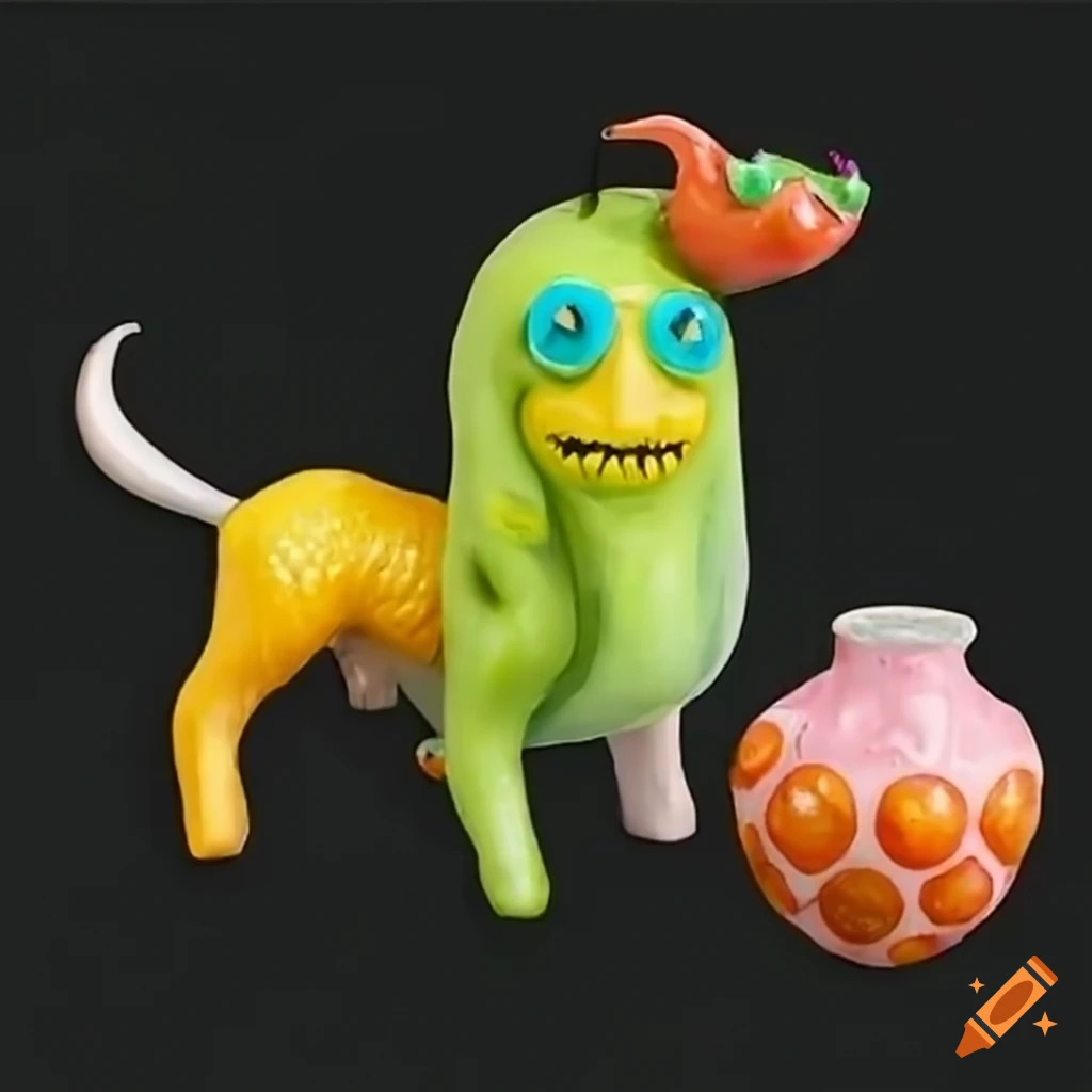Mythical creatures and mutant omega mart lemon fruit monster in a ...