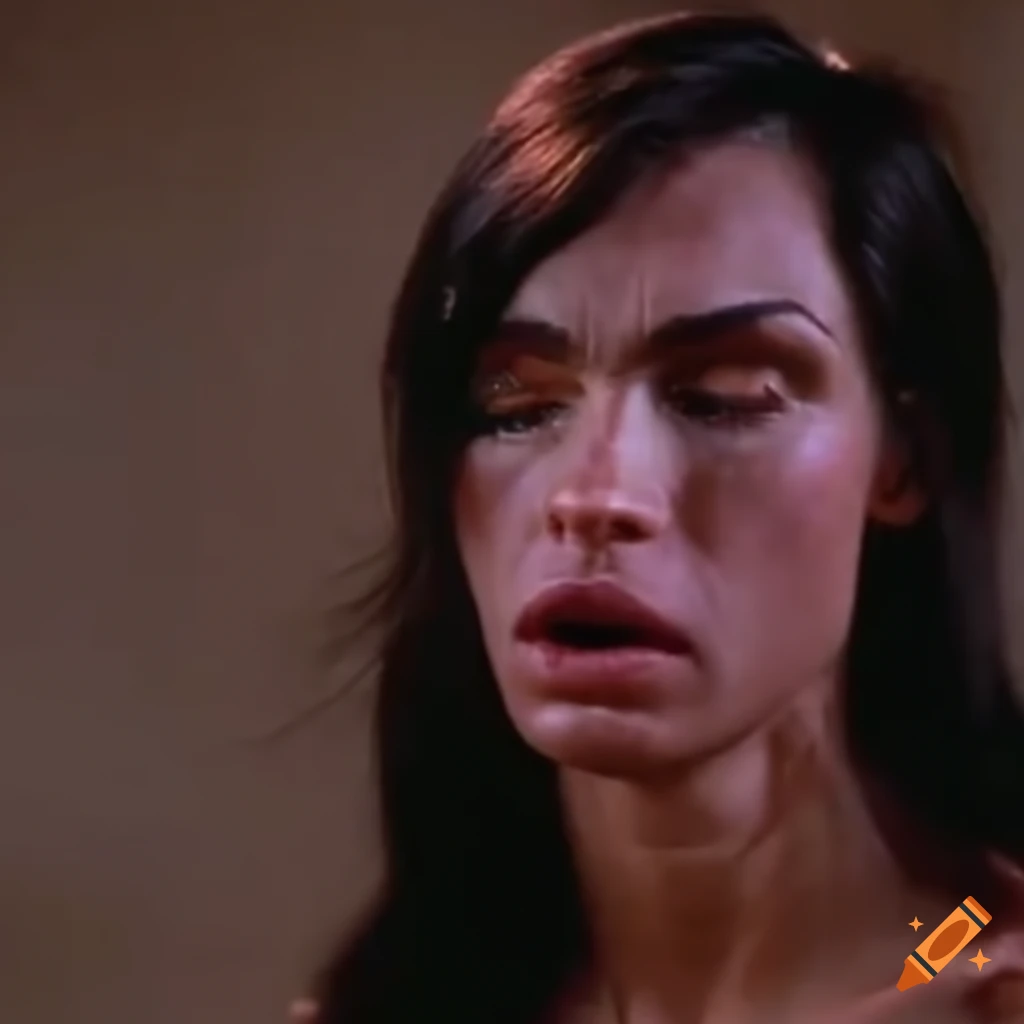 90s movie fight scene with bruised martial arts fighter woman on Craiyon