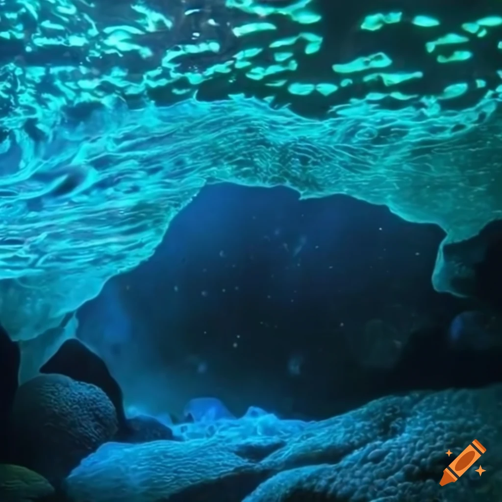 Underwater tapestry of vibrant fish, coral, and mythical creatures with ...