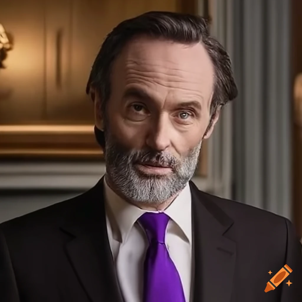 Nicholas lincoln, politician in a purple tie and black suit on Craiyon