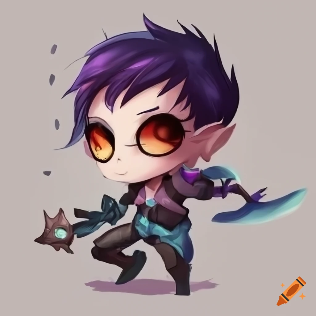 Chibi version of aphelios from league of legends on Craiyon