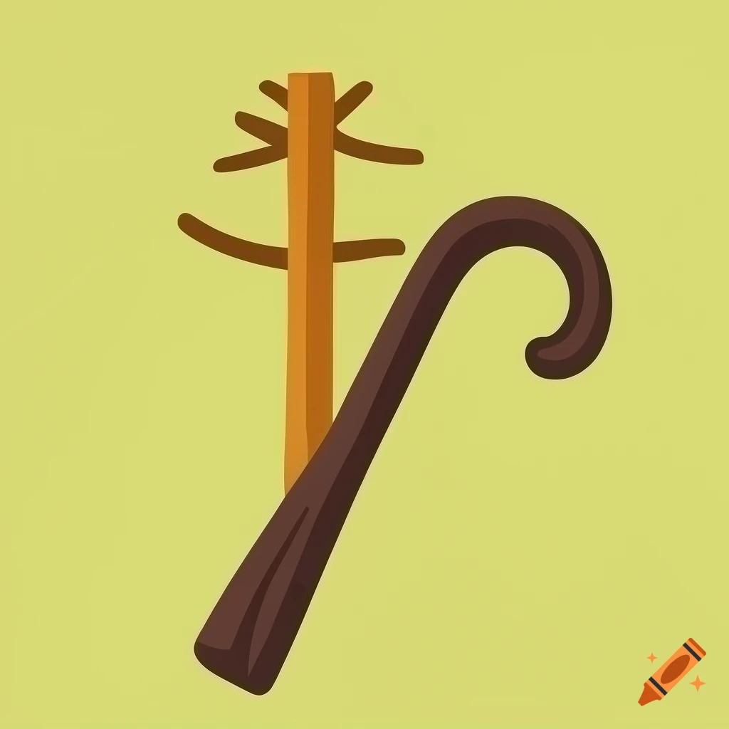 Illustration of a high-quality flat vector shepherd's crook made of ...