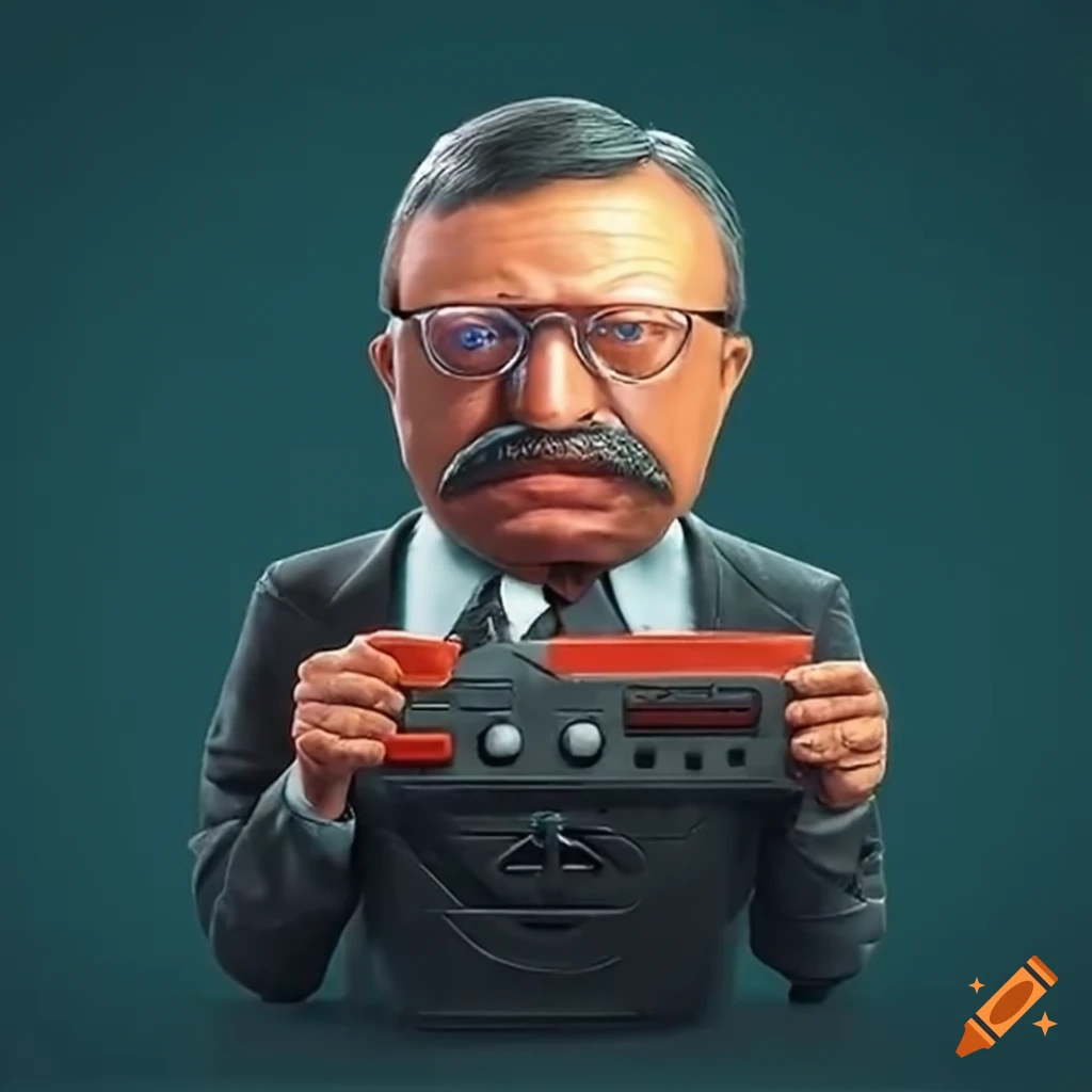 Theodore roosevelt playing retro consoles and classic games on Craiyon