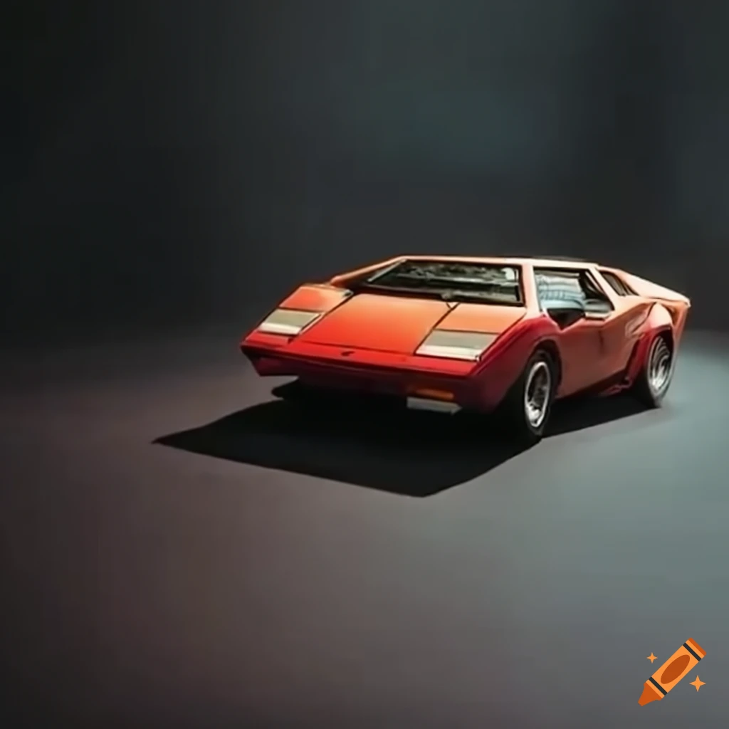 Herman hummel in a lamborghini countach on Craiyon