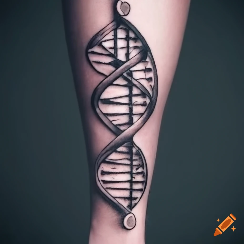 Minimalistic geometric tattoo with intertwined asclepius staff and dna ...