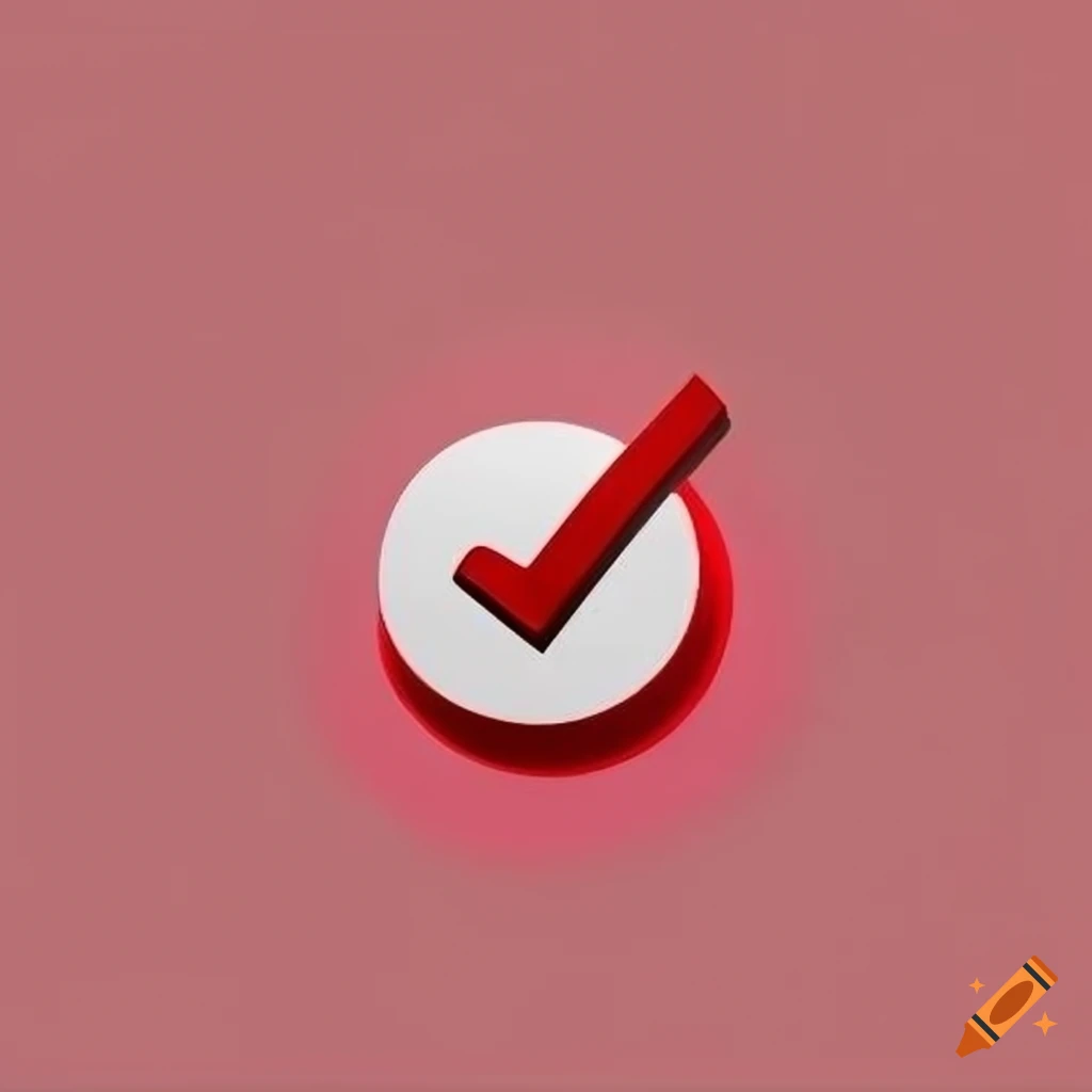 Simple and elegant conclusion icon with a red circle and check mark on ...