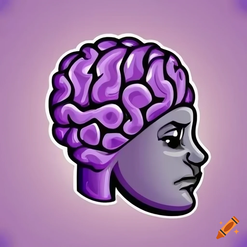 Purple brain mascot on Craiyon