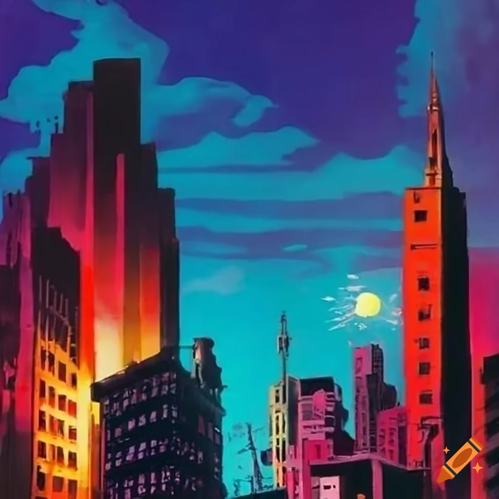 1979 cityscape with a new wave post-punk vibe on Craiyon