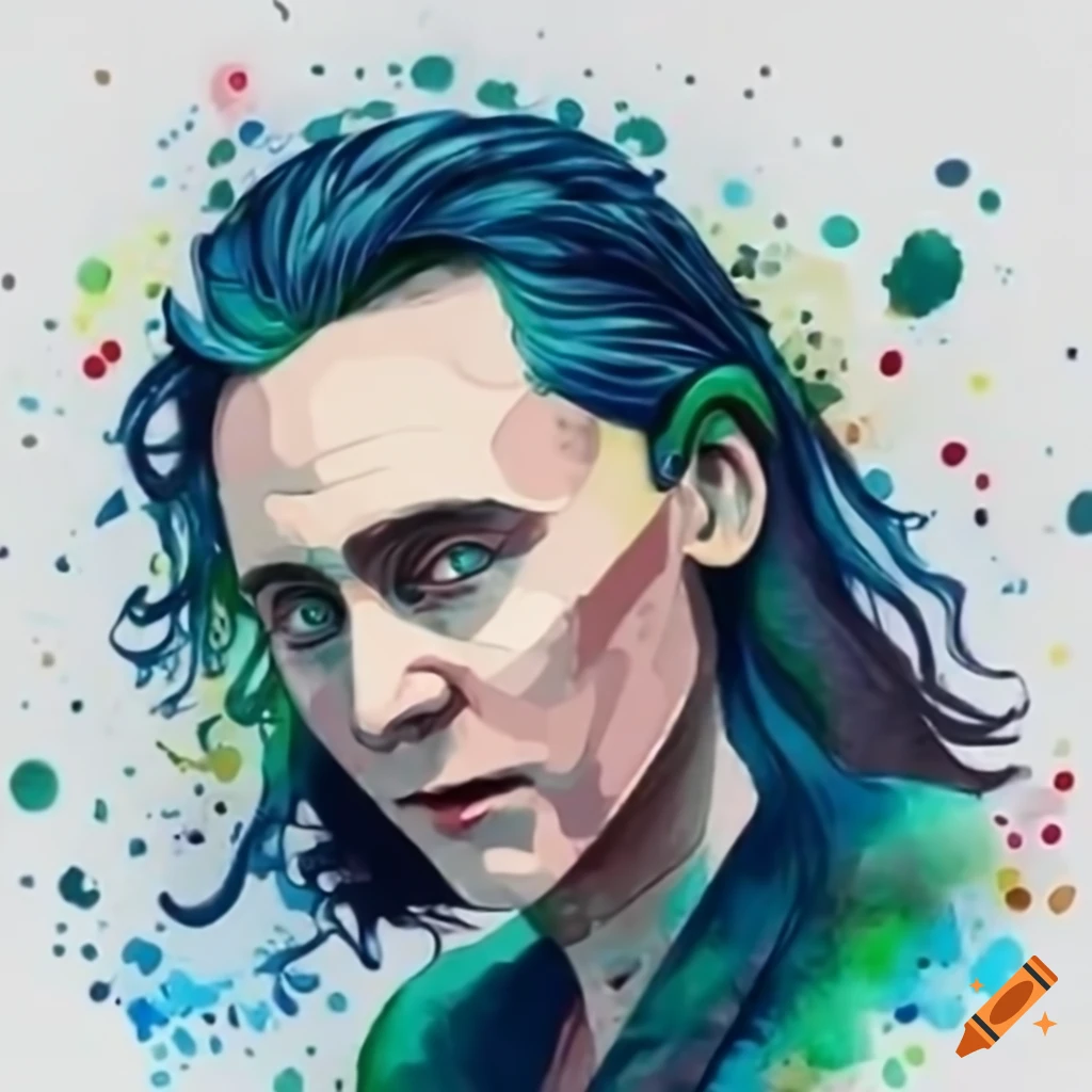 Actor portraying Loki lying in a swimming pool with clean and bold lines on Craiyon