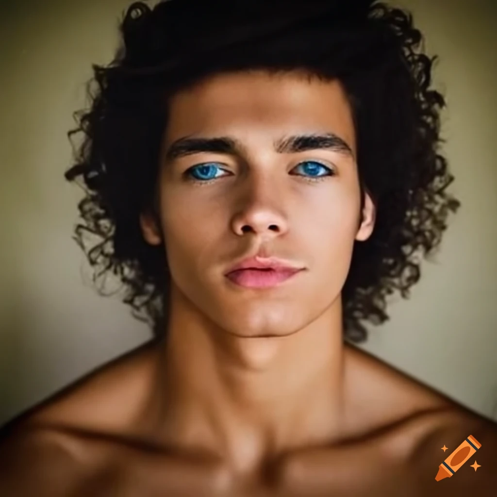 Handsome man with striking blue eyes on Craiyon