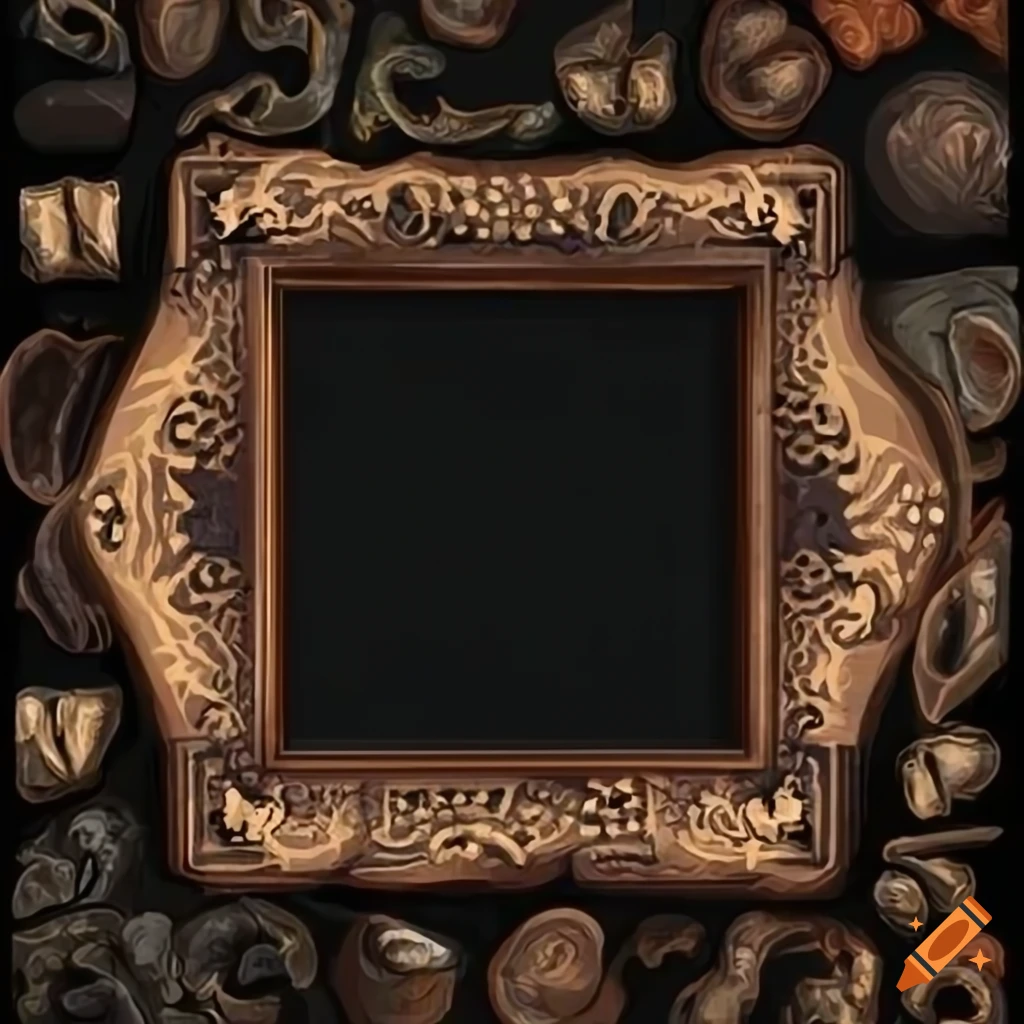 Square frame border with paleontology prehistoric archeology design on ...