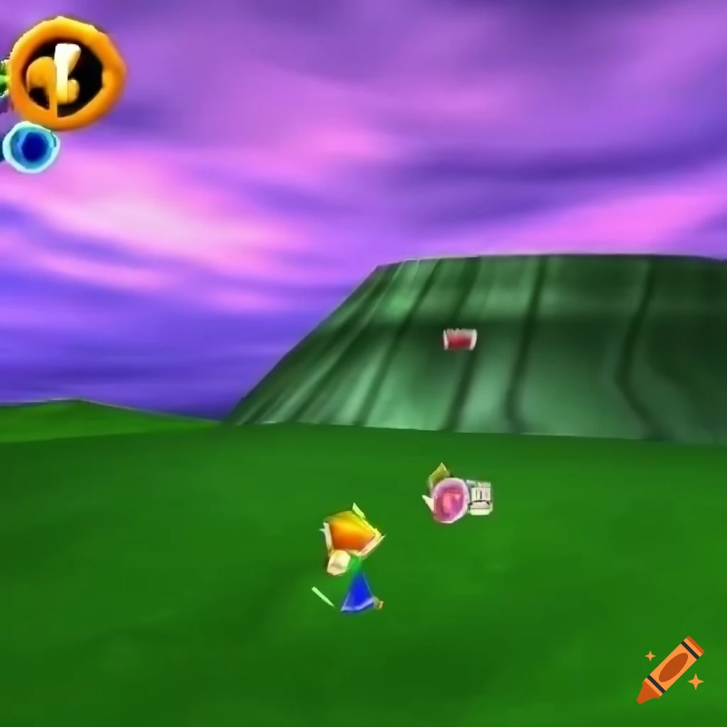 Mario 64 screenshot of wet-dry world environment on Craiyon