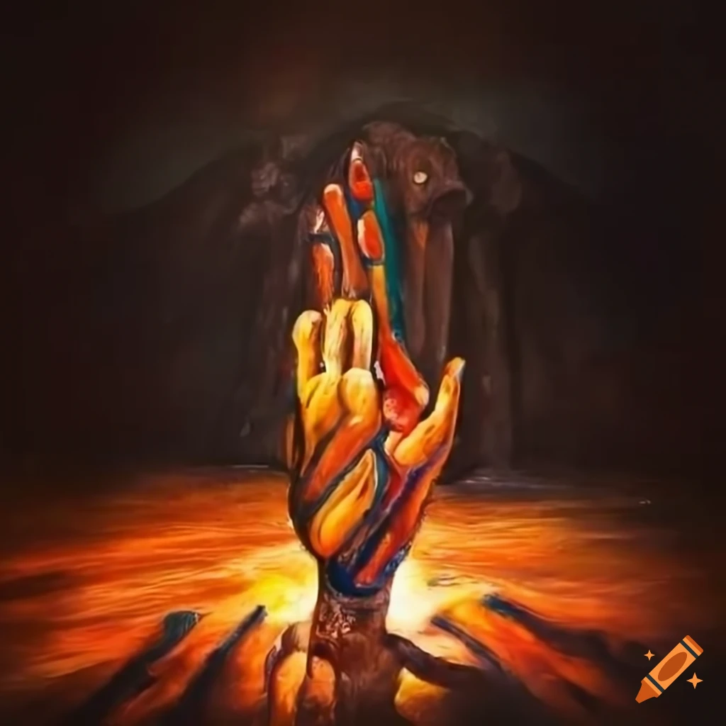 Hand painting of tulum mexico zamna music festival on Craiyon