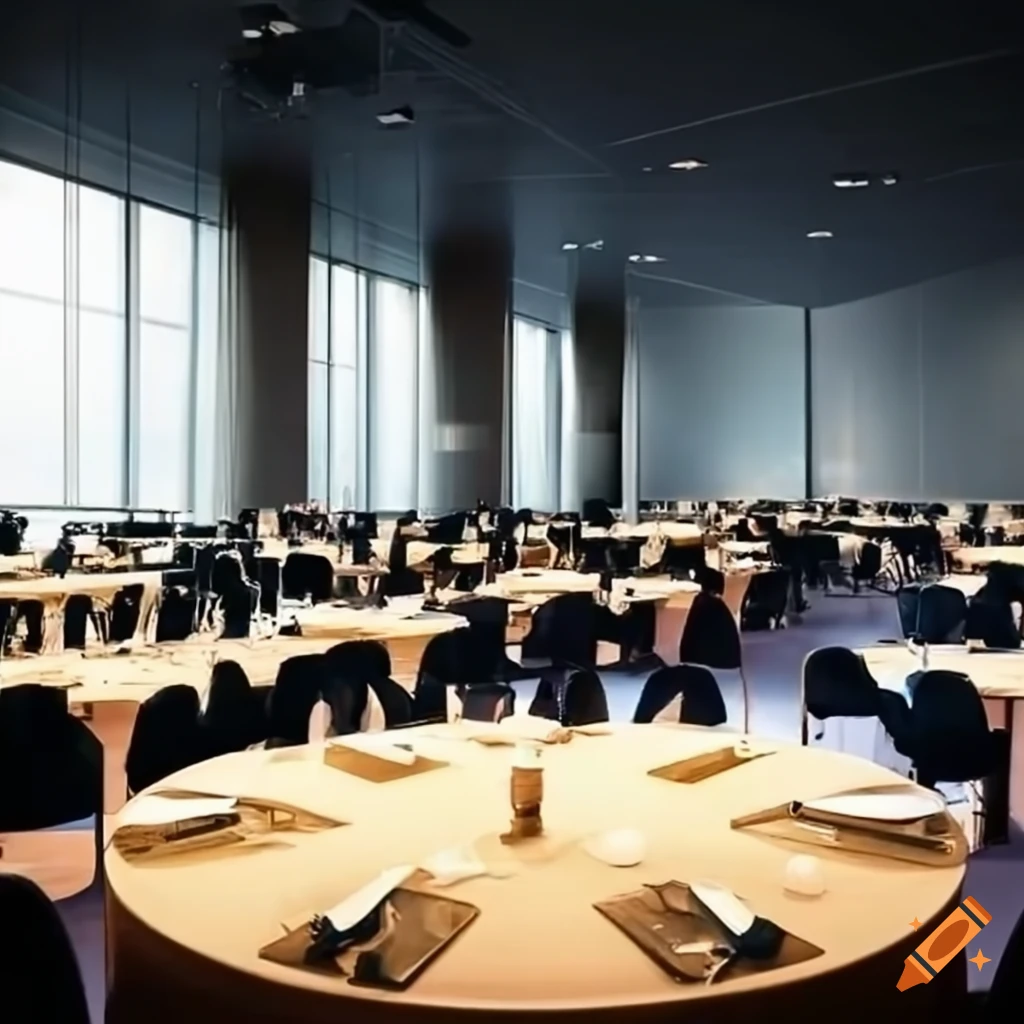 Project management forum with presentation in modern conference setting ...