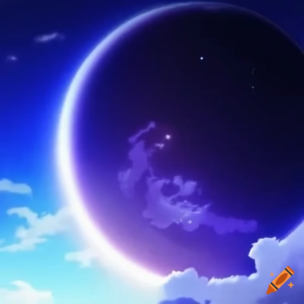 Shiny 3D dazzling eclipse anime with Japanese text from the 2000s on ...