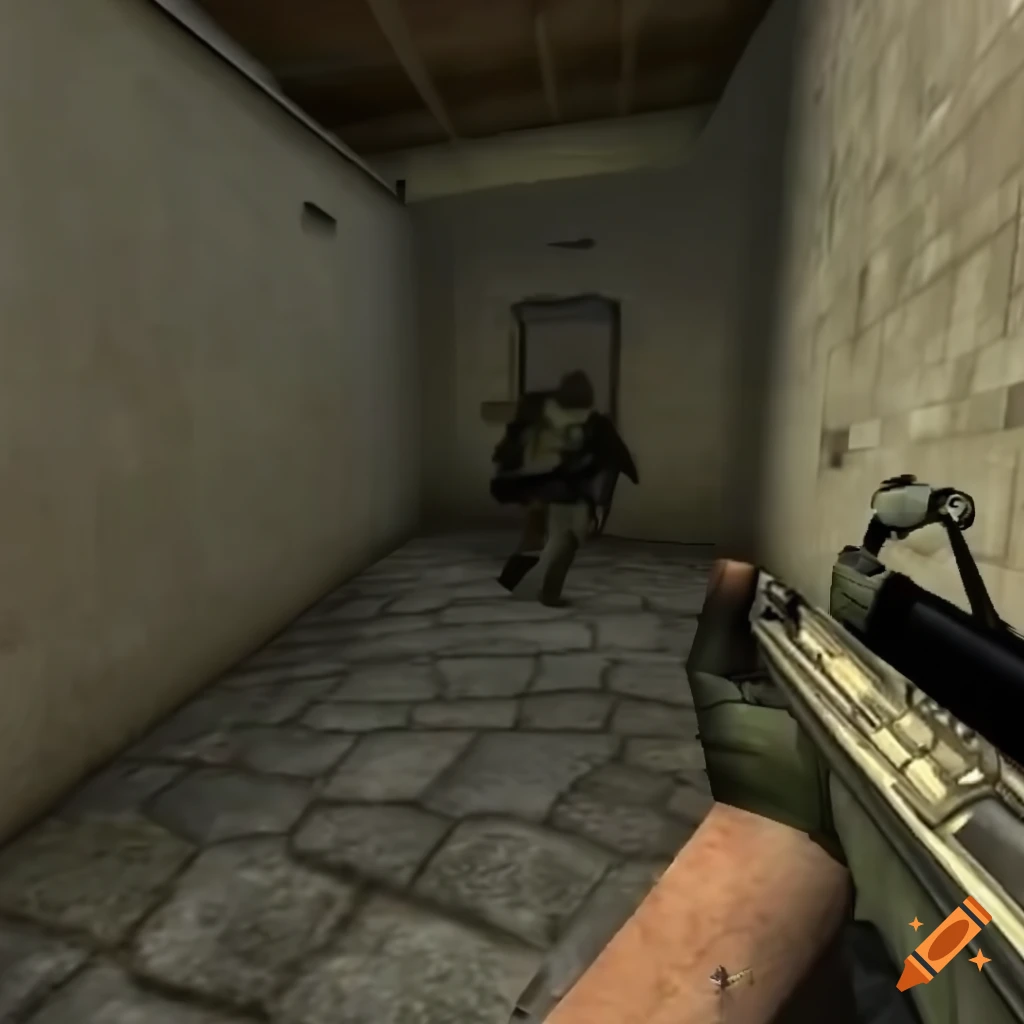First person view in counter-strike 1.6 game on Craiyon