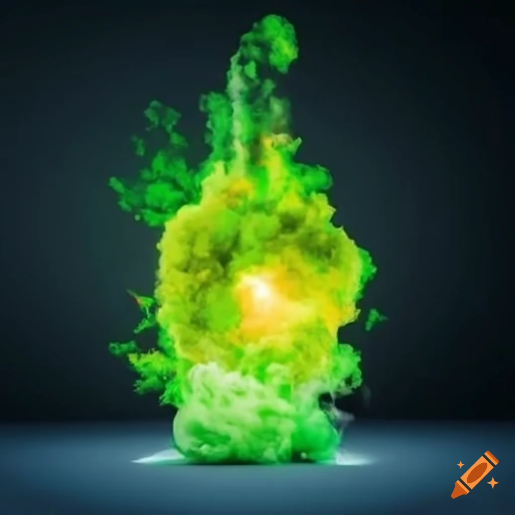 Explosion of green energy on Craiyon